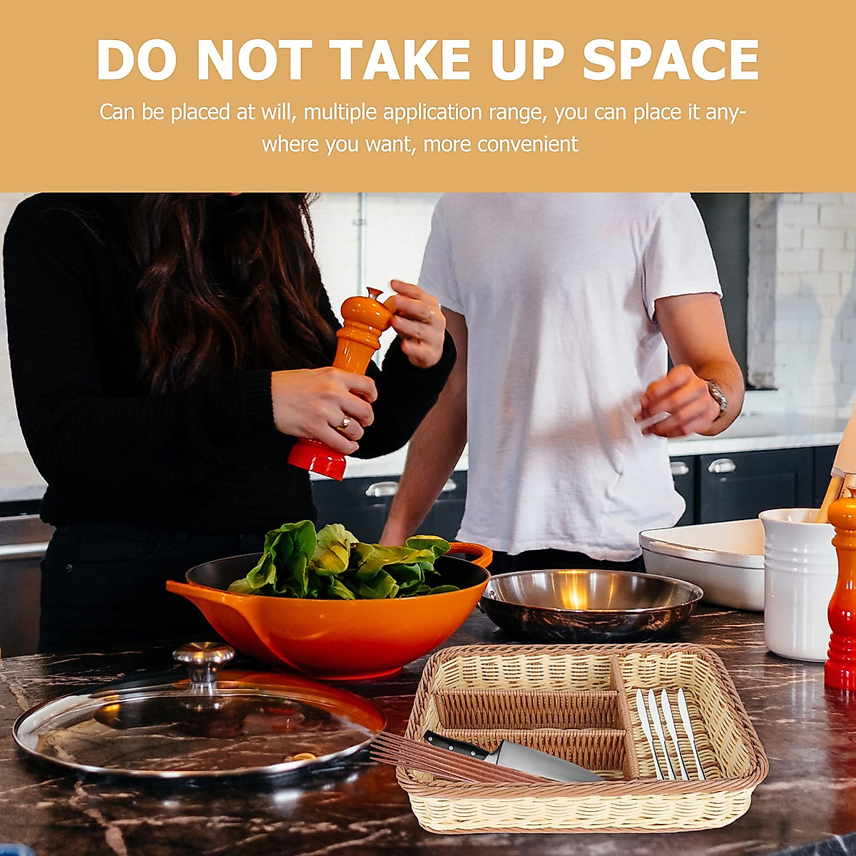 Cabilock Plastic Fork 1pc Cutlery Basket Wicker Cutlery Box Shelf Supports