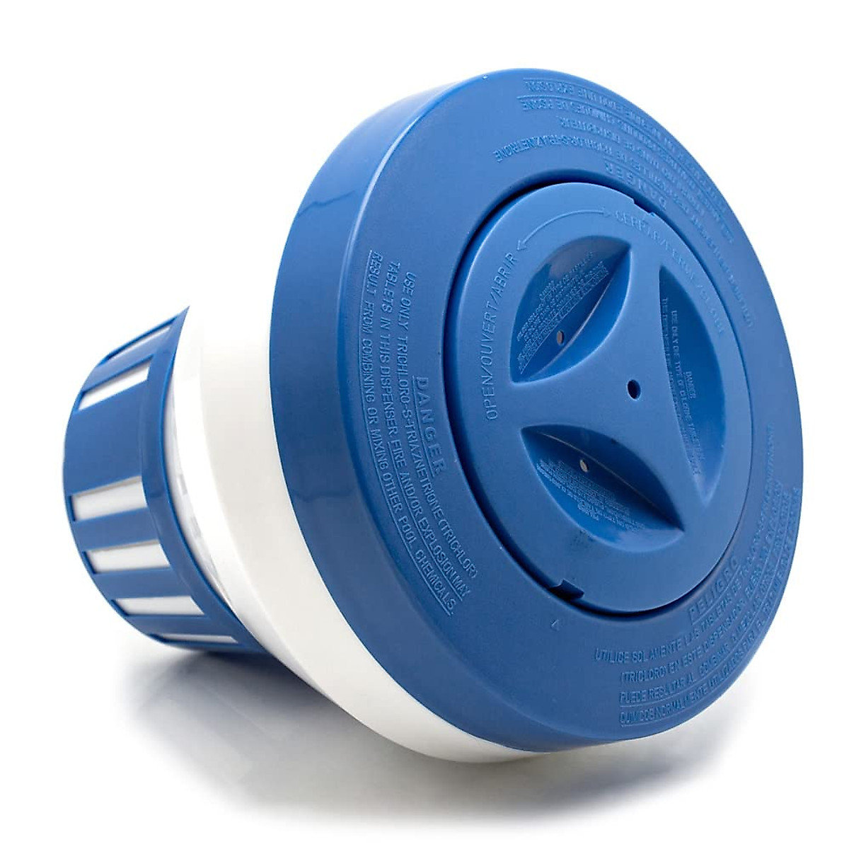 WWD POOL Floating Pool Chlorine Dispenser Fits 1-3" Tabs Bromine Holder Chlorine Floater (Blue)