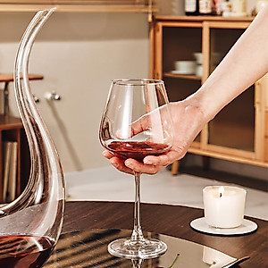 PTSTING Wine Glasses 20oz Clear Burgundy Red Wine Glass Large Wine Glass Set of 2 for Wine Tasting, Wedding Gift, Anniversary, Christmas, Birthday