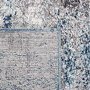 SAFAVIEH Aston Collection 2' x 5' Navy / Grey ASN704N Modern Abstract Non-Shedding Living Room Bedroom Area Rug