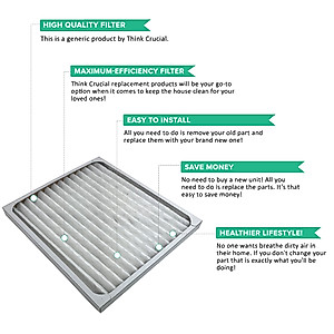 Crucial Air Purifier Filter – Compatible with HUNTER® Brand Filter Part # 30931 – Models 30201, 30212, 301213, 30240, 30241, 30251, 30378, 30379, 30380, 30381, 30382, 30383 – Bulk Packs (1 Pack)