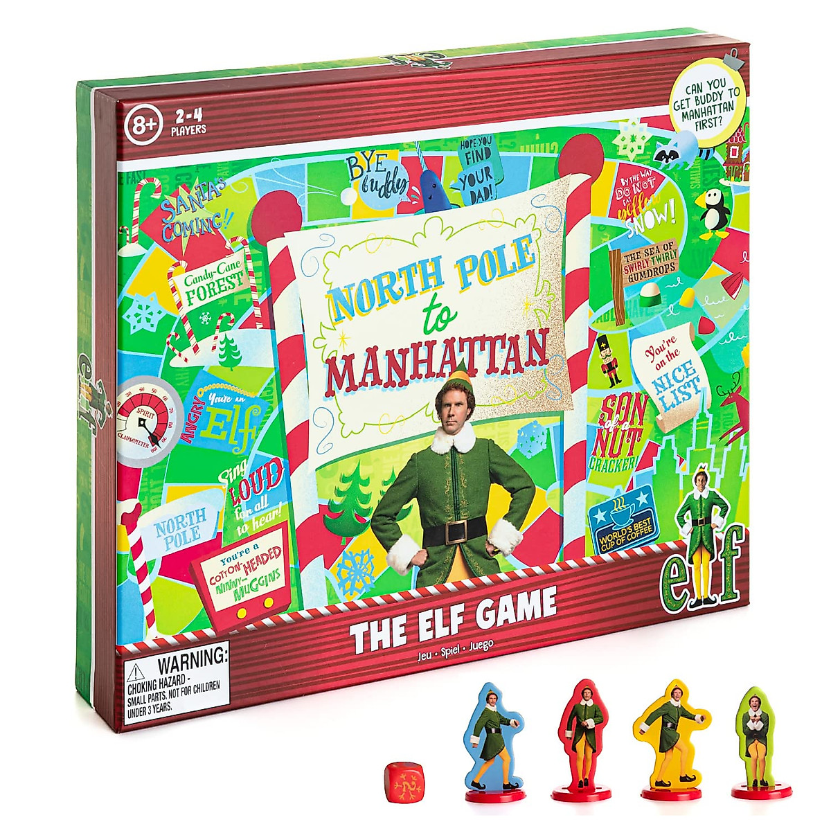 Paladone Buddy The Elf Game - 2-4 Players - Ages 8+ - Christmas Board Game Officially Licensed Elf Movie Merchandise