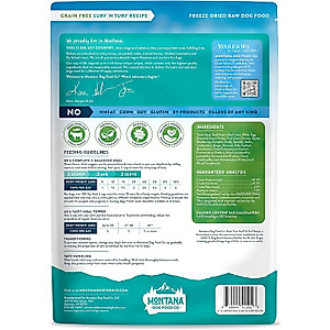MONTANA DOG FOOD CO. Surf 'n Turf Freeze-Dried Raw Dog Food Topper – Grain-Free, High Protein Meal Enhancer with 100% All-Natural Wild-Caught Fish & Grass-Fed Beef – Premium USA-Made, 12 oz