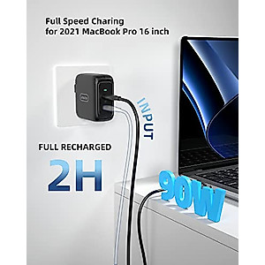 USB C Wall Charger,imuto 90W/60W GaN III Dual USB C Ports PD 3.0 Fast Charger Type C Block USB-C Power Adapter Charger Compatible MacBook Pro Macbook Air M1/M2 Laptop Steam Deck iPad iPhone with Cable