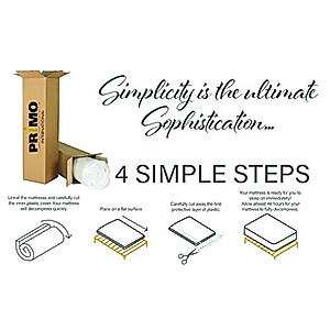 PRIMO Doze 6in Gel Memory Foam Mattress - Twin Size Bed in a Box - Cool & Breathable White Cover - Medium Comfort & Support - CertiPUR-US Certified Foam - Perfect For Kids, Bedroom, Bunk Beds