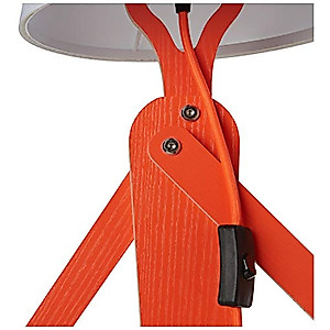 HROOME Cool Creative Floor Lamps Wood Tall Decorative Corner Reading Standing Swing Arm Light for Living Room Bedroom Office Farmhouse Kids Boys Girls Gift - with LED Bulb (Orange)