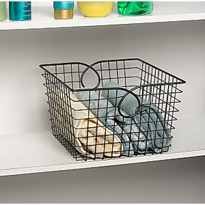 Spectrum Teardrop Wire Large Basket (Industrial Gray) - Storage Bin & Décor for Bathroom, Closet, Pantry, Under Sink, Toy, Shelf, Kitchen, & Nursery Organization