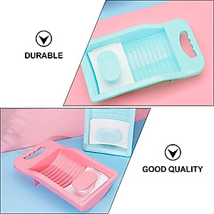 Happyyami 2pcs with washboard underwear washboards underwear wash basin washboard for hand washing clothes hand washboard kid socks hand-washed washboard non-slip pp travel clothing