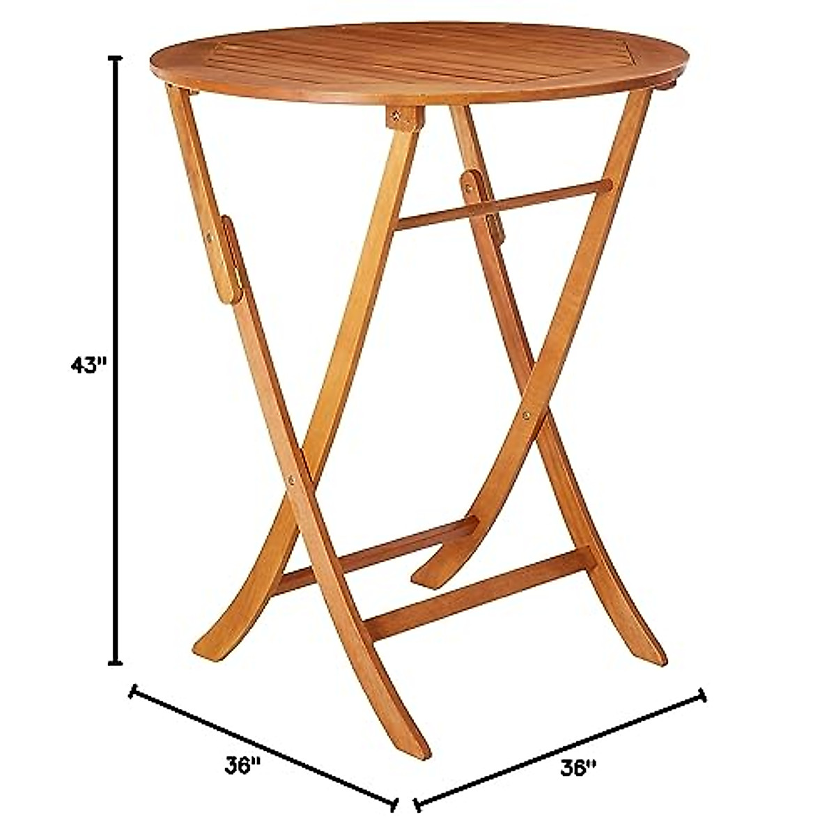 International Caravan Furniture Piece Royal Tahiti Outdoor 36" Bar Height Round Folding Table