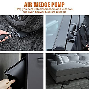 heruo kit automotriz Profesional de 19 piezas con Sujetador de Largo alcance de Acero inoxidable, cuña que no daña, Bomba de cuña de aire, herramienta de extracción de recorte automático