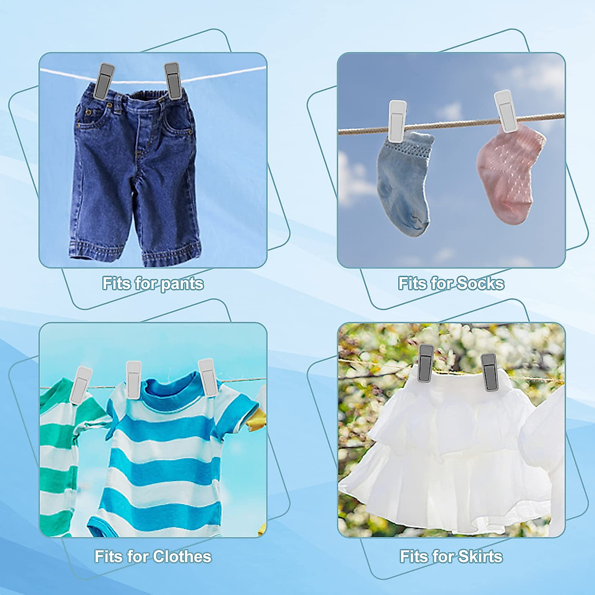 Blcculi Hanger Clips for Hangers,50 Pcs Baby Hanger Clips,Plastic Finger Clips,Pant Hanger Clips,Strong Pinch Grip Clips for Use with Slim-line Clothes Hangers Velvet Hangers (Grey)