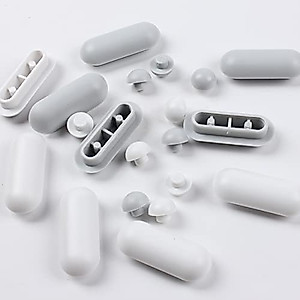 20Pcs Toilet Seat Buffers Replacement Plastic Toilet Lid Bumper, Bidets attachment Cushioning Pads Replacement for Bathroom, White and Gray color