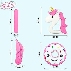 Chew Necklace for Girls-4 Pcs Silicone Chewy Necklaces for Kids or Adults That Like Biting or Have Autism,ADHD,SPD,Teething,Oral Motor Chew Toys Sensory(Pink)