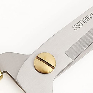 Aemoe 6" All Stainless Steel Sewing Scissors, Sharp Tailor Scissors for Embroidery, Sewing, Craft, DIY Art Work & Daily Use for Home Office School Gold