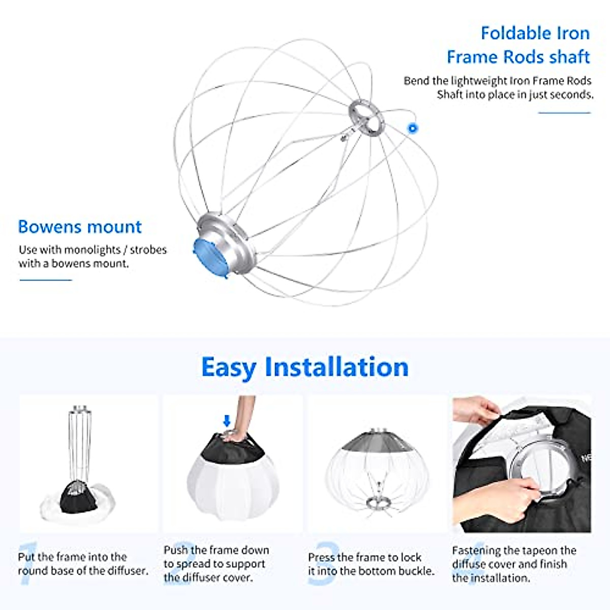 Neewer 150W 5600K LED Video Light, CB150 2.4G LED Video Lighting Kit with Light Stand/Bowens Mount/Remote/Lantern Softbox, 13000Lux/1m, CRI/TLCI 97+ for Photo Video Studio Lighting Photography