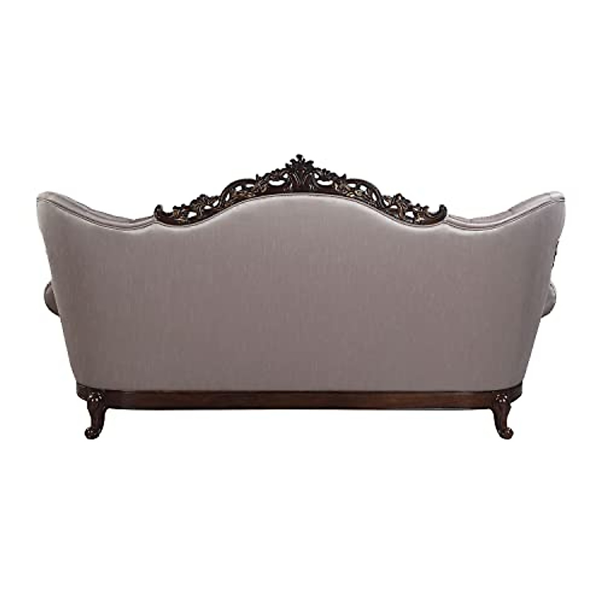 Acme Benbek Sofa with 5 Pillows in Taupe and Antique Oak