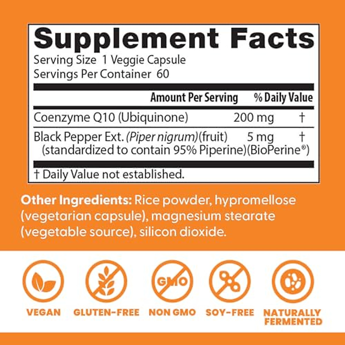 Doctors Best High Absorption CoQ10, Heart & Energy Support*, USP Verified, Naturally Fermented CoQ10, Non-GMO, Gluten Free, Soy Free, Vegan 60 Veggie Caps
