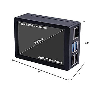 GeeekPi 3.5 inch Touch Screen with Case for Raspberry Pi 4, with Fan and Heatsinks, 320x480 Resolution TFT LCD Display for Raspberry Pi 4 Model B (Raspberry Pi Board NOT Included)