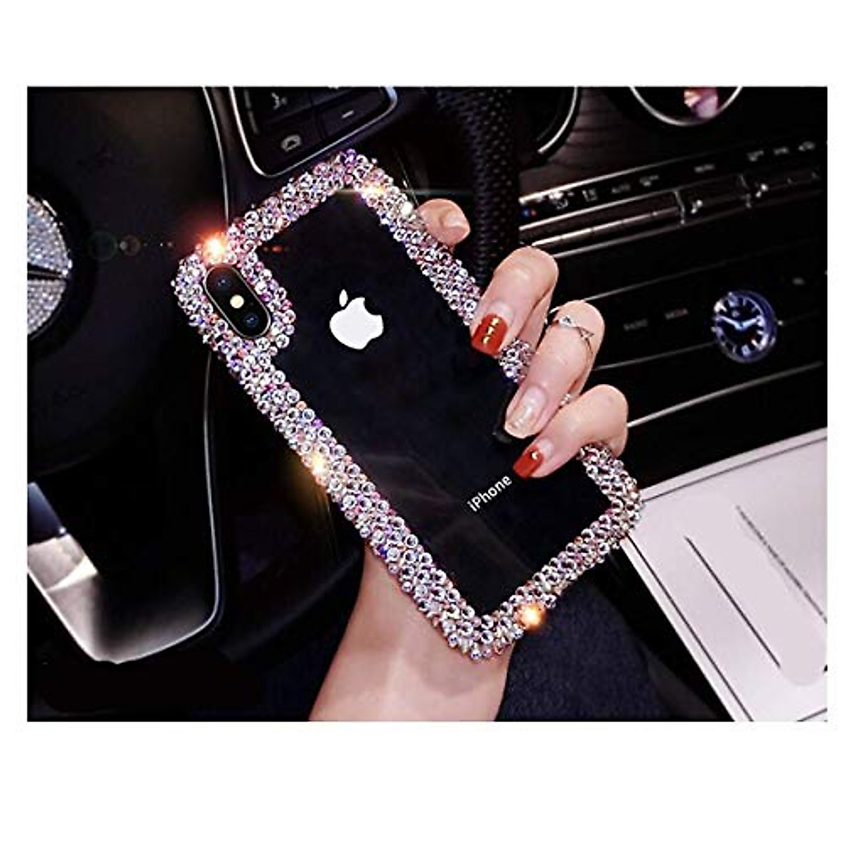 Jesiya for iPhone XR Case 3D Glitter Sparkle Bling Case Luxury Shiny Crystal Rhinestone Diamond Bumper Clear Protective Case Cover for iPhone XR Clear