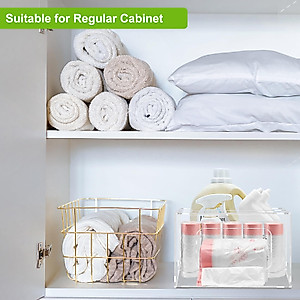 JYPS 2 in 1 Extra Large Trash Bag Holder, Acrylic Under Sink Trash Bag Organizer for 13 30 33 Gallon Garbage Bag, Trash Bag Dispener for Kitchen Laundry Room Organization and Storage