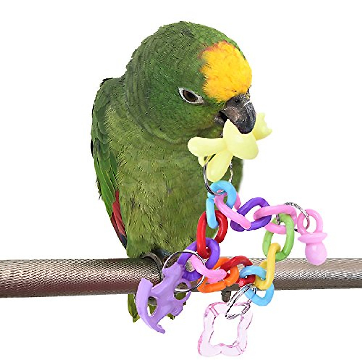 Hypeety Bird Parrot Foot Toy Chewing Swing Bite Toy Plastic Parrot Toys