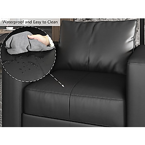 EASE MOOSE Modular Sectional Couch with Storage Seats, 4 Seat Faux Leather Convertible Modular Sofa Sectional Sofa Couch with Reversible Chaises for Small Spaces