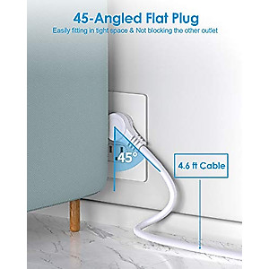 BESFAN Power Delivery Power Strip with USB C (20W), Electrical Outlet Extender with 4 Outlets, 2 USB-A Ports & 1 USB-PD Port, Flat Plug Extension Cord 4.6 Ft for Travel/Home/Office