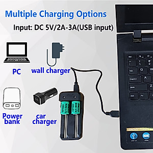 funkawa Shockli CR2 Rechargeable Batteries 450mAh, 3.7V RCR2 Batteries (4-Pack) with 2 -Slot Battery Charger(Not for Arlo Batteries)