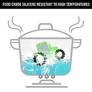 Baby Tractor Car Silicone Teether,Sensory Chew Toys,BPA Free Soft and Effective Infant Teething Pain Relief Toys,Freezer Safe,Food Grade Silicone,Best Shower Gift for Boys and Girls (Green)