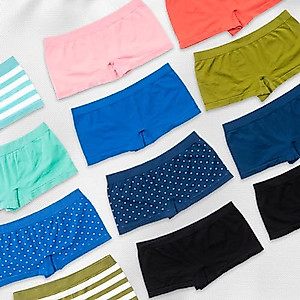 Alyce Ives Womens Seamless Boy Short Panties, Boyshort Boxer Briefs-12 Pack