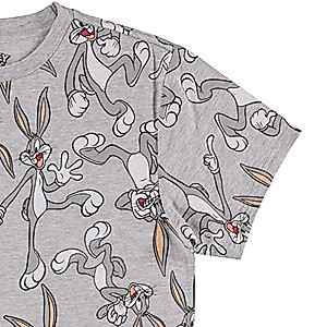 Looney Tunes Mens Classic Shirt Marvin Tee - Space Jam 90’s Allover Print T-Shirt (Heather, X-Large)