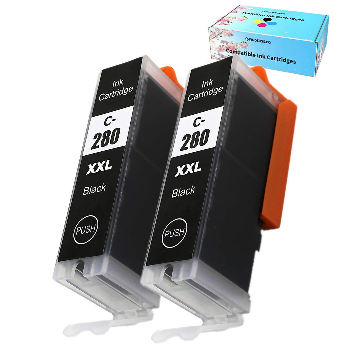 F FINDERS&CO PGI-280XXL PGBK Ink Replacement for Canon 280XXL PGI-280 XL Black Ink Tank Ink Work with Canon PIXMA TS6320 TS8320 TS9120 TR7520 TR7500 TR8520 TR8500 TS8100 TS8200 TS8300 TS9100