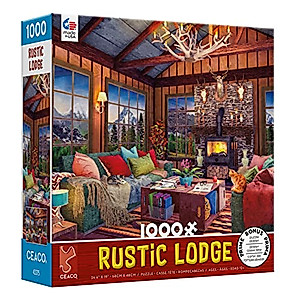 Ceaco - Rustic Lodge - Cozy Fire - 1000 Piece Jigsaw Puzzle, 27 x 20