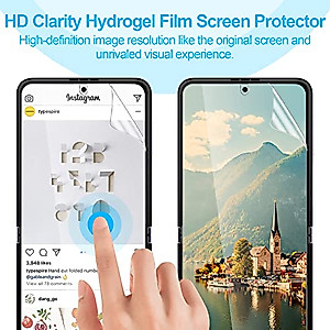 Galaxy Z Flip 4 Screen Protector 2 Pack, Hydrogel Film Screen Protector for Samsung Galaxy Z Flip 4, Soft EPU Screen Protector Full Covered, High Definition, Scratch Self Recovery, Bubble Free
