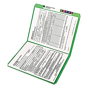 Smead File Folder, Reinforced Straight-Cut Tab, Letter Size, Green, 100 per Box (12110)