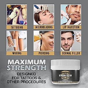 Ink Scribd Premium Tattoo Numbing Cream Topical Pain Treatment for Tattoos. Also for Laser Hair Removal, Brazilian Waxing, Microblading, Microneedling - Maximum Strength 5% Lidocaine (1oz)