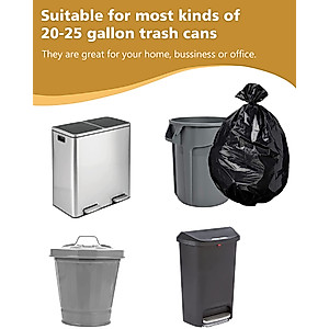 AYOTEE 23 Gallon Trash Bags with Zip Ties, 20-25 Gallon Trash Bags (50 Count Bulk) Large Black Trash Bags 20 Gallon Trash Bags, Extra Large Garbage Bags for Commercial, Household, Lawn (30"x35")