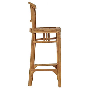 vidaXL Solid Teak Wood Bar Stool - Scandinavian-Style Indoor/Outdoor Seating Ideal for Kitchen, Dining Room and Garden Area - Durable Weather Resistant Finish
