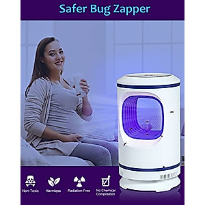 Bug Zapper Indoor, GILAYGROW Insect Trap, Quiet Mosquito Lamp, Electric Mosquito Killer Trap, Fly Trap, Fruit Flies Mosquito Zapper for Bedroom, Living Room, Kitchen, Office(Black) (White)