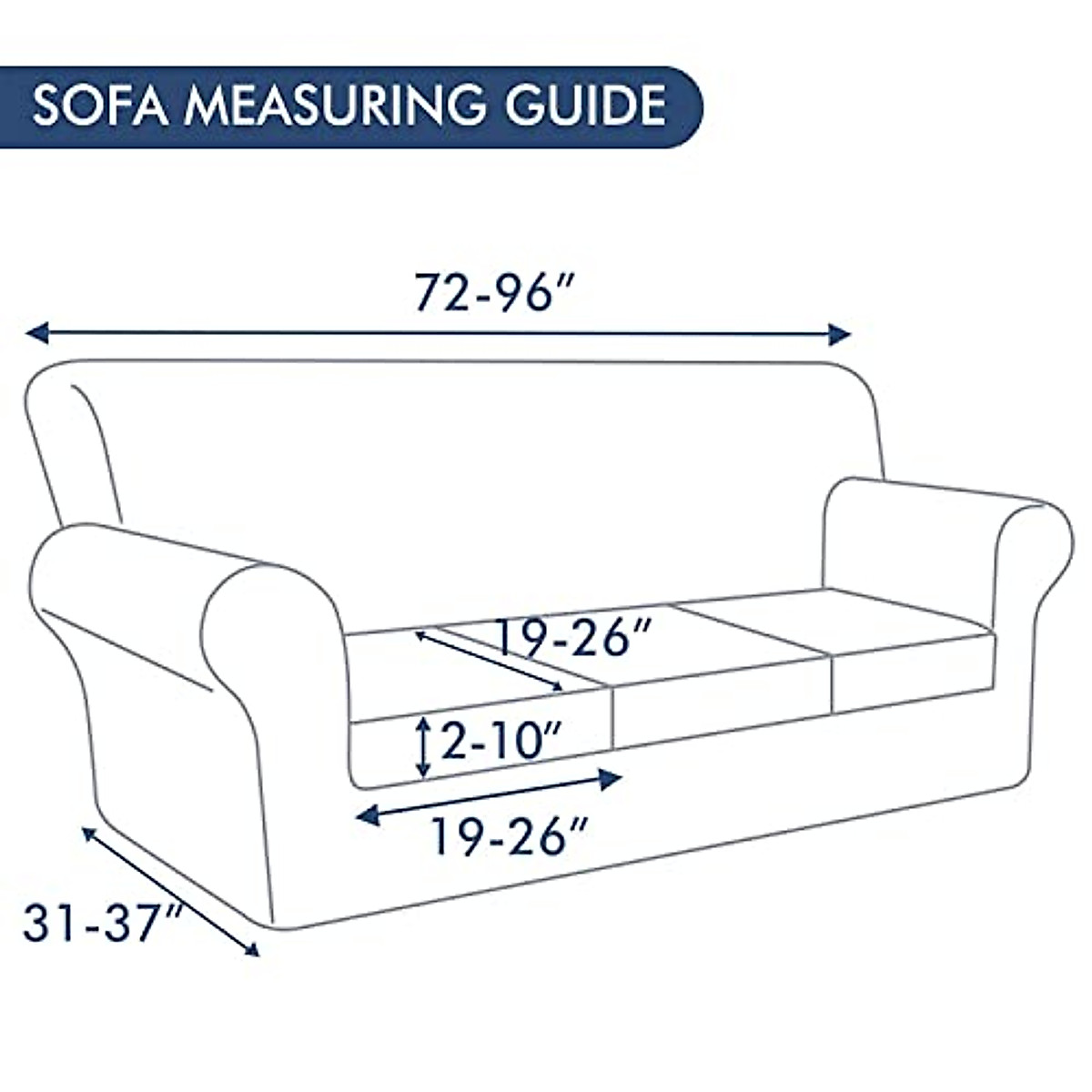 hyha Couch Cover, Floral Pattern, Stretch, Printed, 4 Pieces, Sofa Slipcovers, for 3 Separate Cushion Couch, Washable Furniture Protector for Dogs(Paisley Floral)