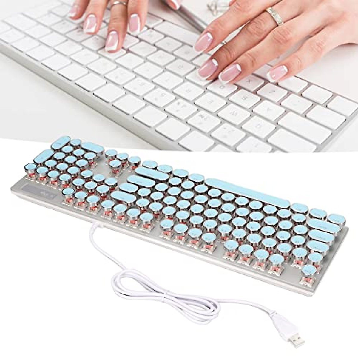 LBEC Mechanical Keyboard, Red Switch Mechanical Gaming Keyboard 104 Keys RGB Backlight for Office (Red Switch)