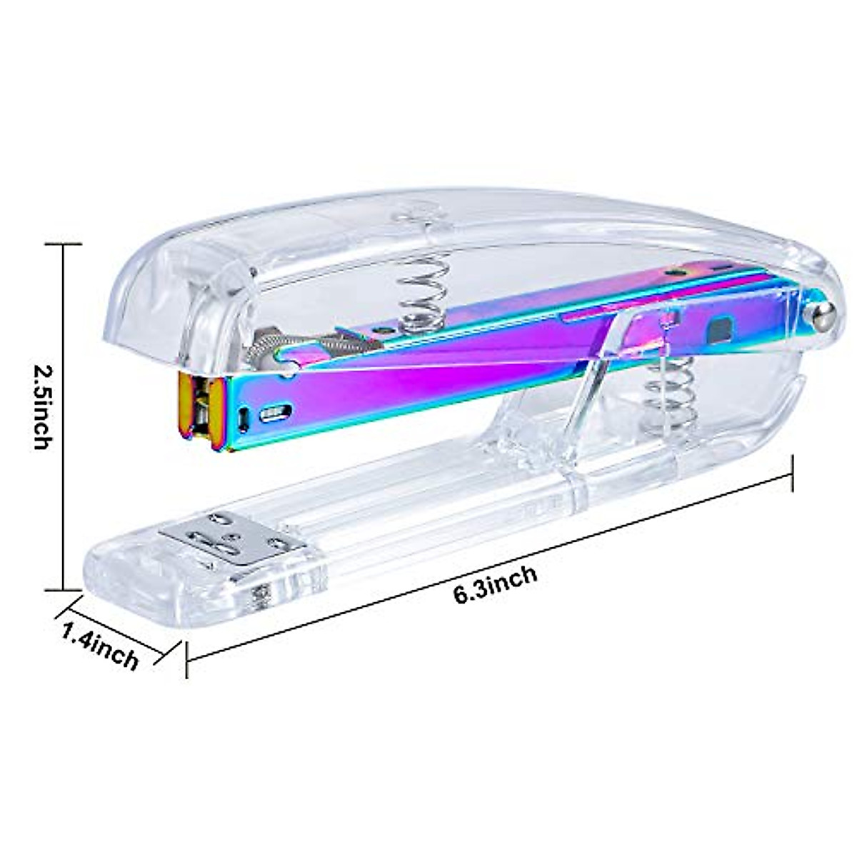SEAKOS Dream Color Acrylic Stapler Set,Desk Stapler,Office and Home Stapler,Students Stapler,Tape Dispenser,Stapler Remover,Free 1000pcs 26/6 Staples——Multicolor