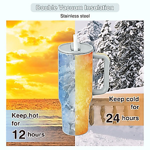 Pawtong 40oz Magnetic Lid Insulated Tumbler with Handle, 360° Rotating & Removable Cover, Leak-Proof Travel Mug with Soft Silicone Straw for Drivers, Commuters, Road Trips, Dishwasher Safe (Grey)