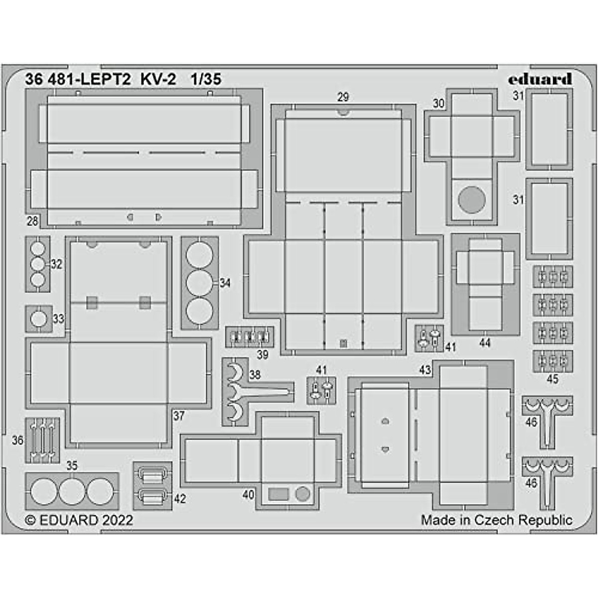 Eduard EDU36481 1/35 Soviet Army KV-2 Heavy Tank Etched Parts for Tamiya Plastic Model