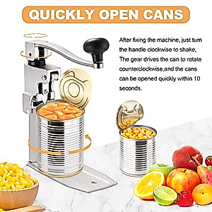 Commercial Can Opener Heavy Duty Manual Table Can Opener Industrial Manual Can Opener With Plated Steel Base for Restaurant Large Cans (Medium)