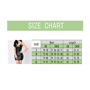 Women Sexy Black Dress Faux Leather Short Dress Top Short Club Dresses Wet Look Latex Push Up Bra Mini Cute Floral Dress