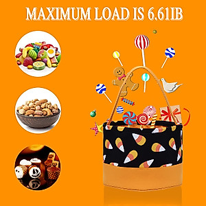 Leziazany Halloween Trick or Treat Bag Halloween Candy Bucket Fabric Tote Gift Candy Bag Candy Polka Dot Skull Pumpkin Stripe Halloween Party Favors