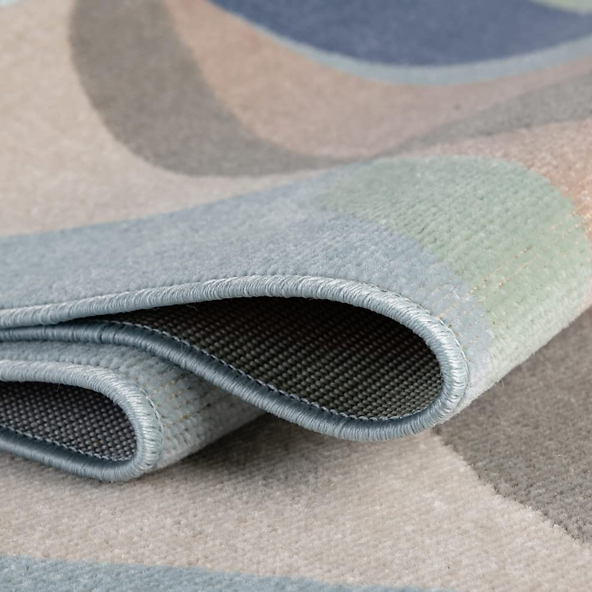 Unique Loom Lotus Collection Area Rug - King (8' x 10', Blue/ Light Blue)