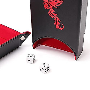 ZenPath Portable Dice Tower and Tray with Non-Scratch Felt Lined Rolling and Velvet Surface | Folding 8" DND Dice Tray | DND Dice Tower for RPG Board and Table Games