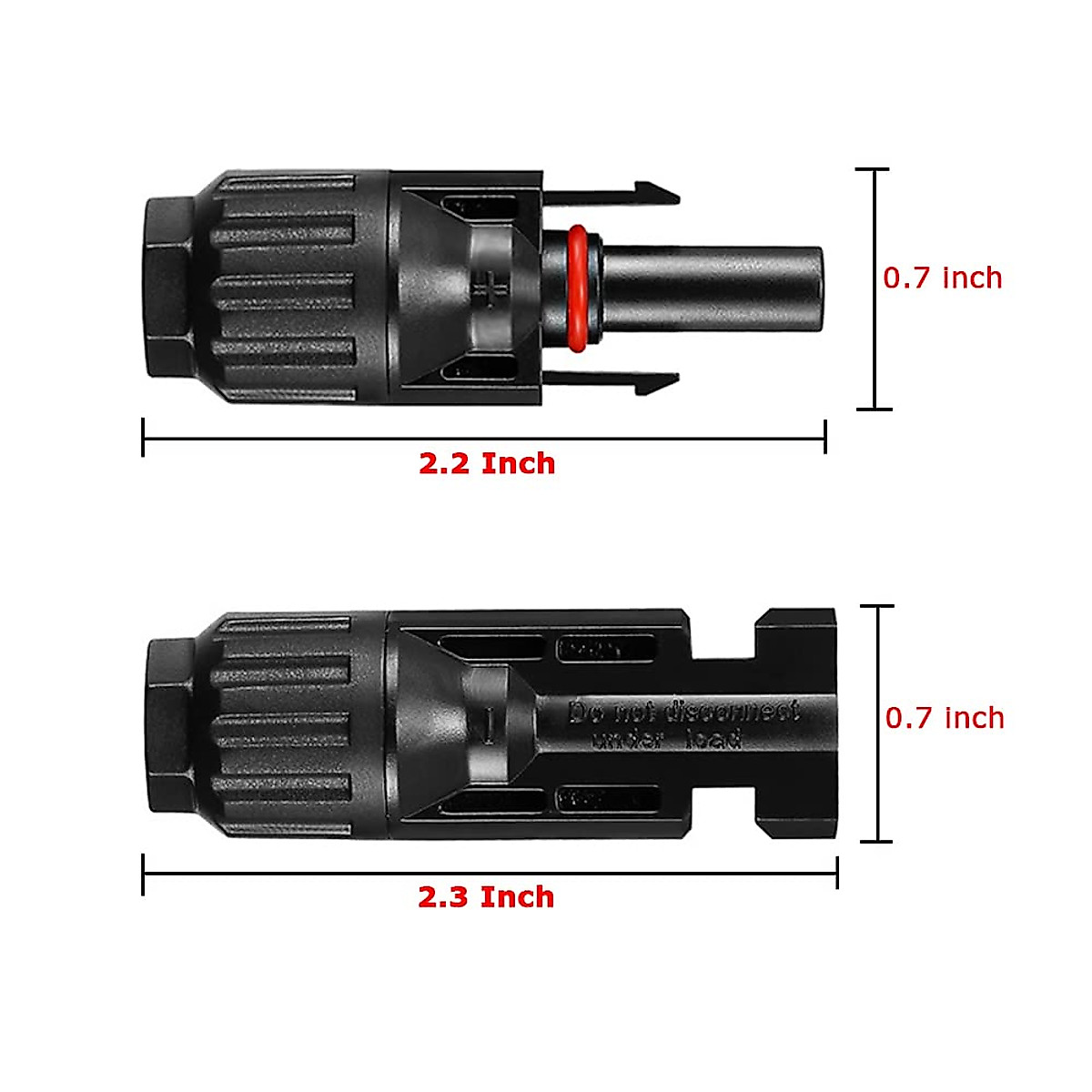 KEYGMA 6 Pairs Male/Female Solar Panel Cable Connectors, 2 Pieces Spanners for PV Solar Connector, Solar Panel Connector Kit, IP67 Waterproof, 50A 1000V DC (6 Pairs)
